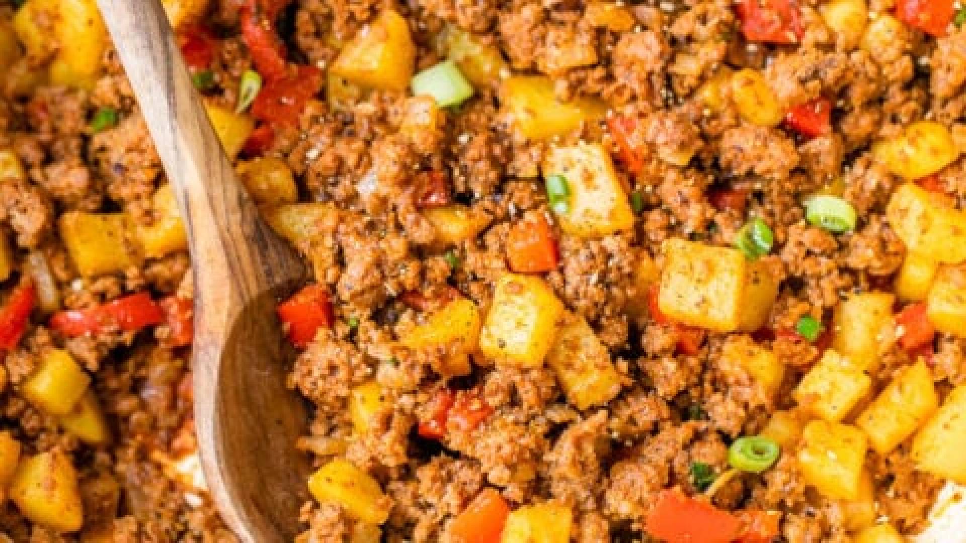 Molida de res con papa y zanahoria & Arroz Jazmin - Macro Meals PR